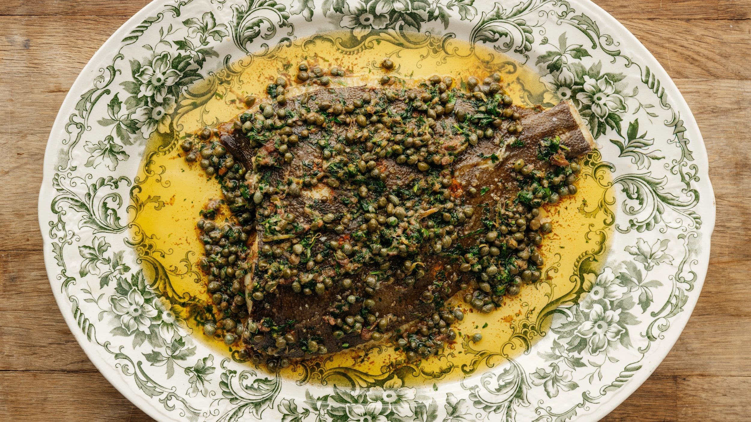 Whole Plaice with Lemon Caper Butter Recipe | Gozney